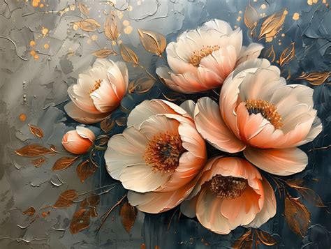 Купить картину Цветы с золотыми лепестками Искусственый Интеллект в Киеве доступная цена в