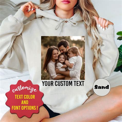 Custom Photo Hoodie Personalized Picture Sweatshirt Birthday T Etsy