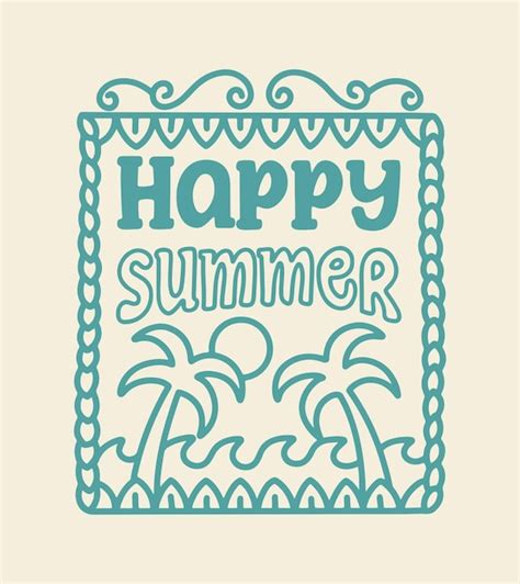 서핑보드 모양의 파도와 섬을 축하하는 여름 프리미엄 벡터