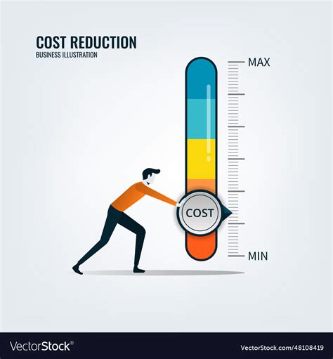 Businessman Turning Cost Dial To A Low Cost Vector Image