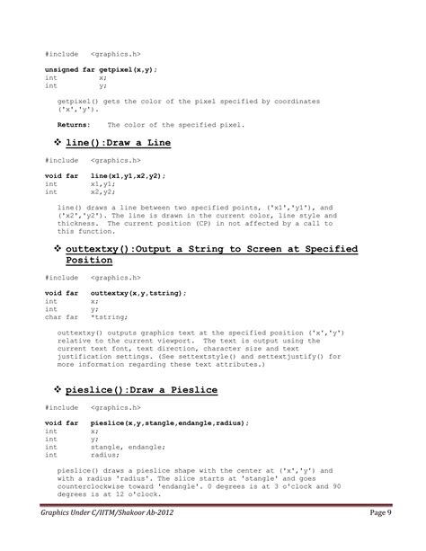C Graphics Functions Pdf Graphics Software Computer Software And