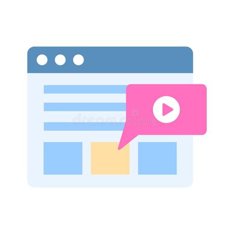 Bubble On Webpage With Play Button Sign Is Showing Blogging Vector