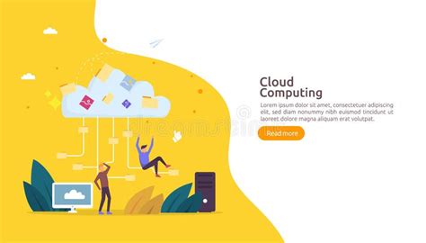 Cloud Computing Concept Hosting Network Service Or Online Database Storage System With People