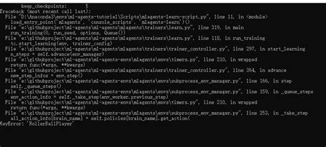 KEY ERROR Issue 2427 Unity Technologies Ml Agents GitHub