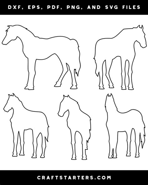 Horse Outline Patterns Dfx Eps Pdf Png And Svg Cut Files
