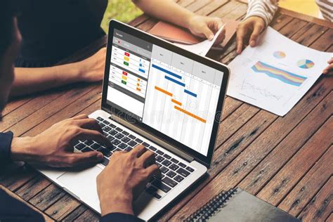 Project Planning Software For Modish Business Project Management Stock Image Image Of Mockup