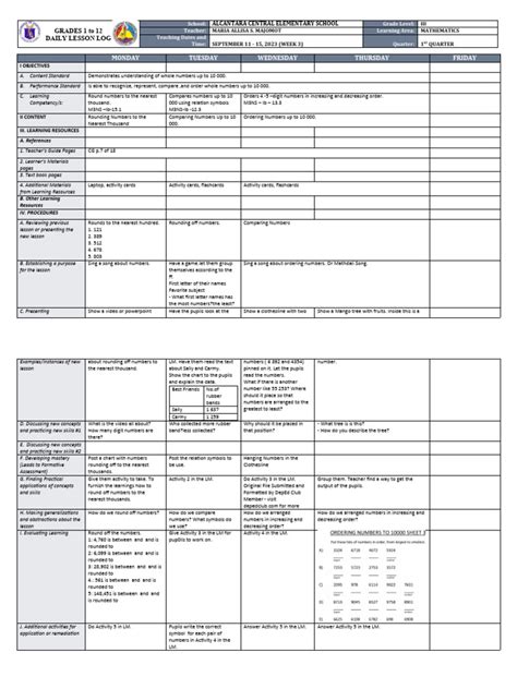 Dll Mathematics 3 Q1 W3 Pdf Learning Cognition