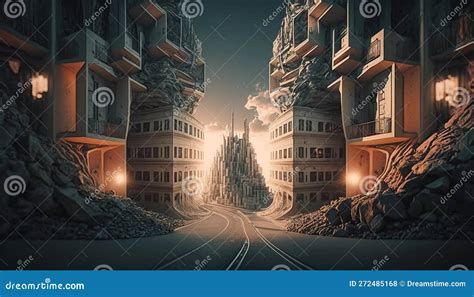 City In A Parallel Dimension Generative Ai Stock Illustration Illustration Of Technology