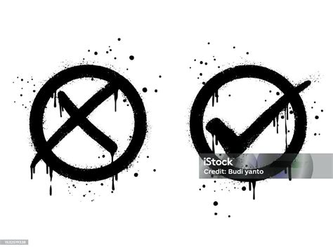 확인 표시 흰색 위에 검은색으로 스프레이로 칠해진 그래피티 체크 표시 흰색 배경에 격리되어 있습니다 벡터 그림 확인표시에 대한 스톡 벡터 아트 및 기타 이미지 Istock