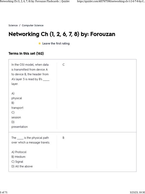 Networking Ch 1 2 6 7 8 By Forouzan Flashcards Quizlet Pdf