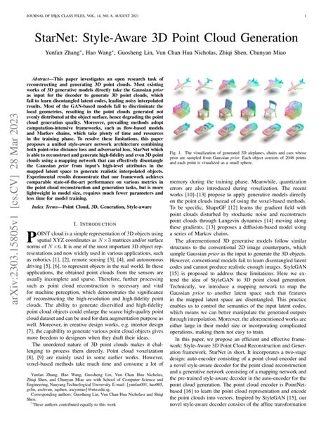 Starnet Style Aware 3d Point Cloud Generation Deepai