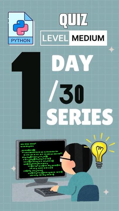 Day1 Medium Level Quiz 🚀 30 Day Python Series Shorts Quiz Python