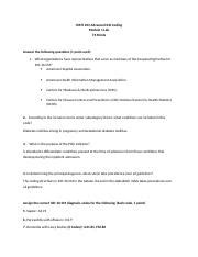 Module 1 Lab 2019 Docx HIMT 203 Advanced ICD Coding Module 1 Lab 73 Points Answer The