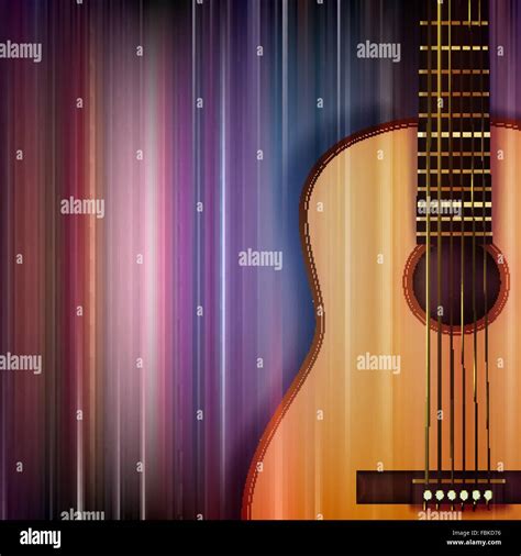 Abstract Blue Music Background With Acoustic Guitar Stock Vector Image Art Alamy