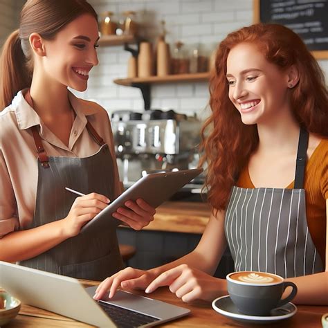 Premium Photo Waiter And Waitress Serve Coffee