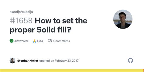 How To Set The Proper Solid Fill · Exceljs Exceljs · Discussion 1658 · Github