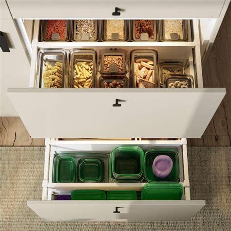 Pruta Food Container With Lid Set Of 17 Green Ikea Us