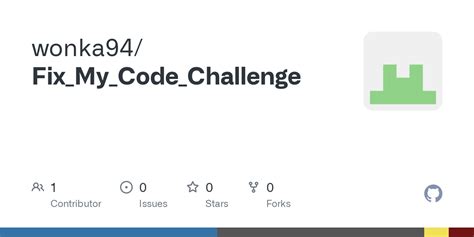 Github Wonka94fixmycodechallenge