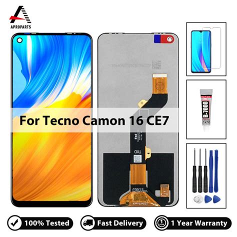 100 Tested Lcd For Tecno Pova Camon 16 Spark 6 Ke7 Ld7 Dispaly Touch Screen Digitizer Assembly