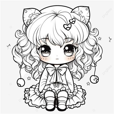 만화 귀엽다 낙서 색칠하기 페이지 가와이 애니메이션 일러스트 클립 아트 캐릭터 꼬마 그리기 캐릭터 일러스트 만화 일러스트 애니메이션 일러스트 Png 일러스트 및 이미지