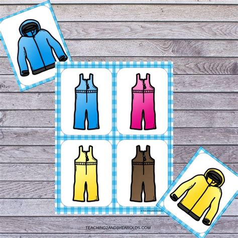 Winter Clothing Color Matching Printable Activity Artofit
