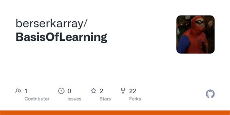 GitHub Berserkarray BasisOfLearning