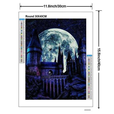ภาพวาดแฮร์รี่พอตเตอร์เพชรแบบทำมือของ5d โรงเรียนเวทมนตร์คาถาและปราสาทเวทมนตร์ของขวัญศิลปะการปักค
