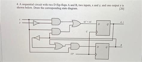 Solved 4 A Sequential Circuit With Two D Flip Flops A And