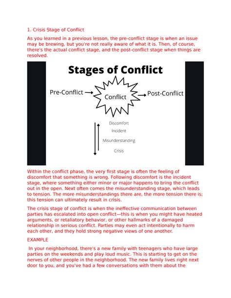 Notes 3 Conflict Resolution Sophia Crisis Stage Of Conflict As You Learned In A Previous