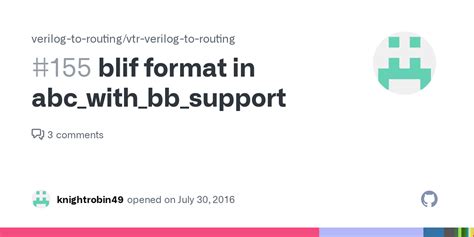 Blif Format In Abcwithbbsupport · Issue 155 · Verilog To Routingvtr Verilog To Routing · Github