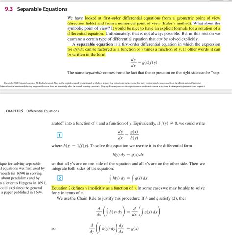 Separable Equations And Implicit Differentiation And Differential Form