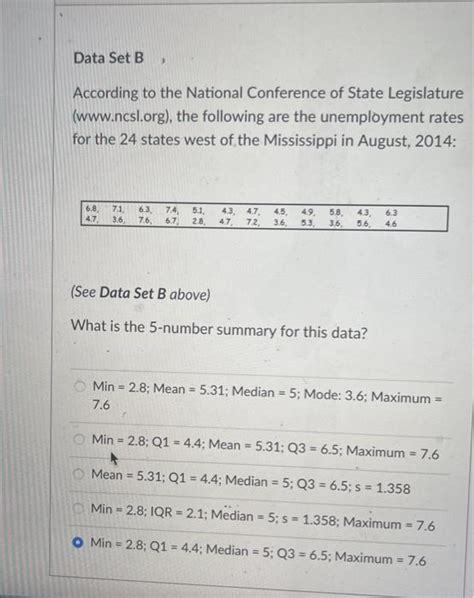 Solved See Data Set B Above How Many Outliers Are In This