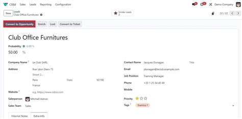 How To Create A Lead In Odoo CRM