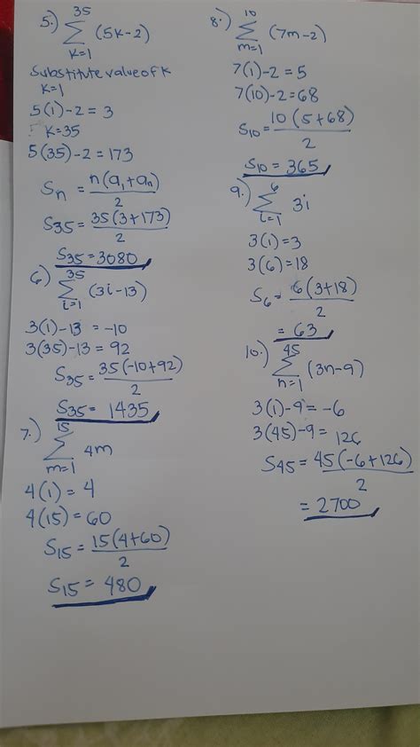 [solved] Arithmetic Series Evaluate The Related Series Of Each Sequence 1 Course Hero