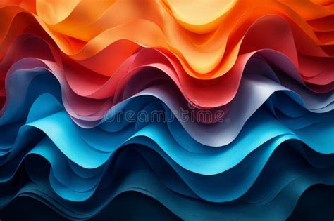 Vibrant And Dynamic Paper Wavy Pattern Dances Across A Deep Black Background Creating A