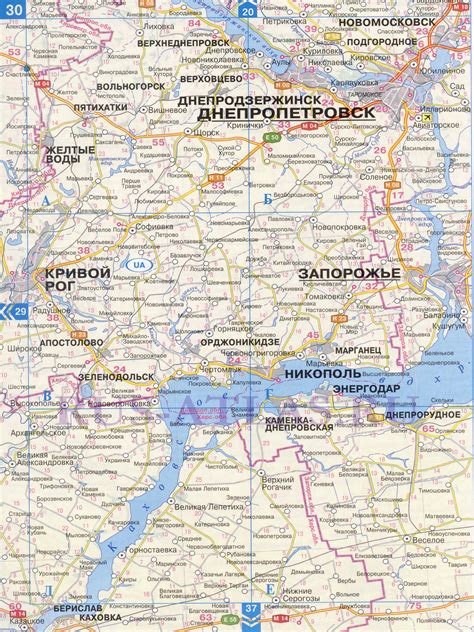Автомобильная карта Запорожской области Атлас СНГ карта Запорожской