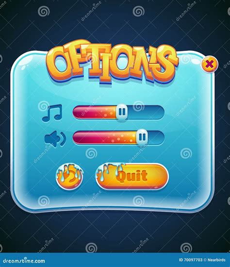Game Options Select Window For Computer App Stock Vector Image 70097703