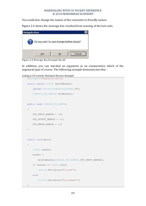 Marshaling With C Pocket Reference