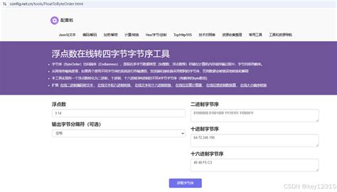 浮点数和字节数据的在线转换工具float在线转换工具 Csdn博客