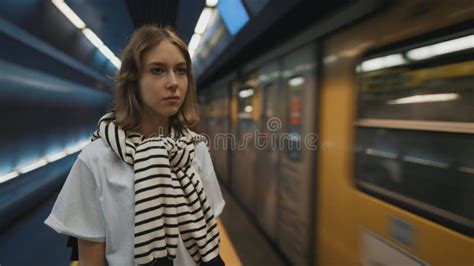 Teenage Girl In A Subway Train Stock Footage Video Of Girl Metro