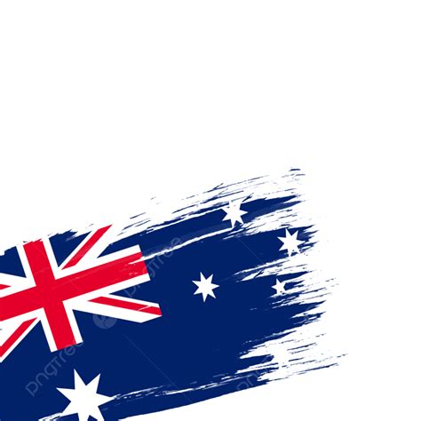National Flag Of Australia Brush Stroke National Flag