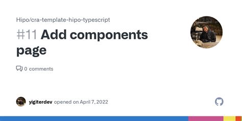 Add Components Page · Issue 11 · Hipocra Template Hipo Typescript · Github