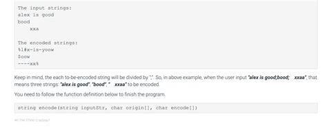 solved keep in mind the each to be encoded string will be