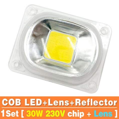 1set Led Cob Chip With Lens Reflector 50w 30w 20w Vicedeal