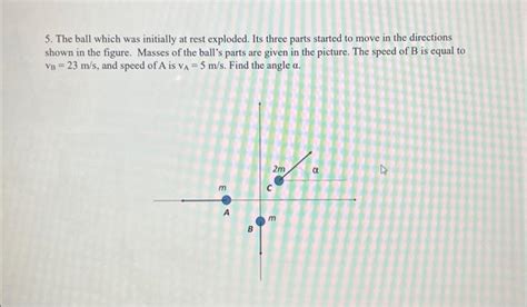 Solved The Ball Which Was Initially At Rest Exploded Its Chegg