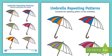 👉 Umbrella Repeating Patterns Eyfs Activity Twinkl Maths