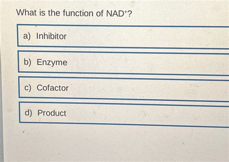 What Is The Function Of NAD Chegg Com