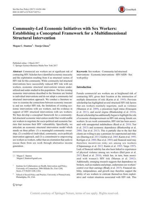 Community Led Economic Initiatives With Sex Workers Establishing A