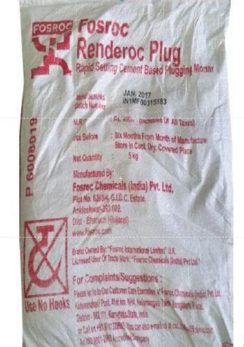 Fosroc Renderoc Plug Packaging Size 5 Kg At ₹ 80kilogram In New Delhi Id 11797605491