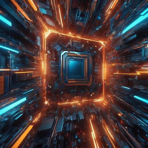 3d Rendering Abstract Technology Background Premium Ai Generated Image